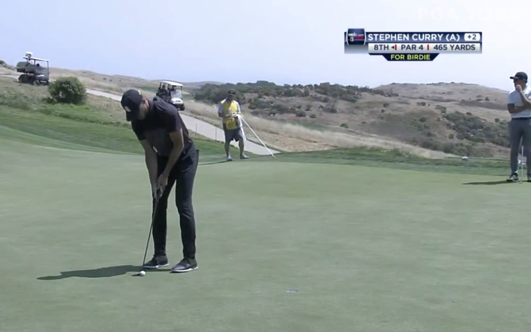 Watch NBA star Stephen Curry hit flag from 140m, post 71 in Web.com ...