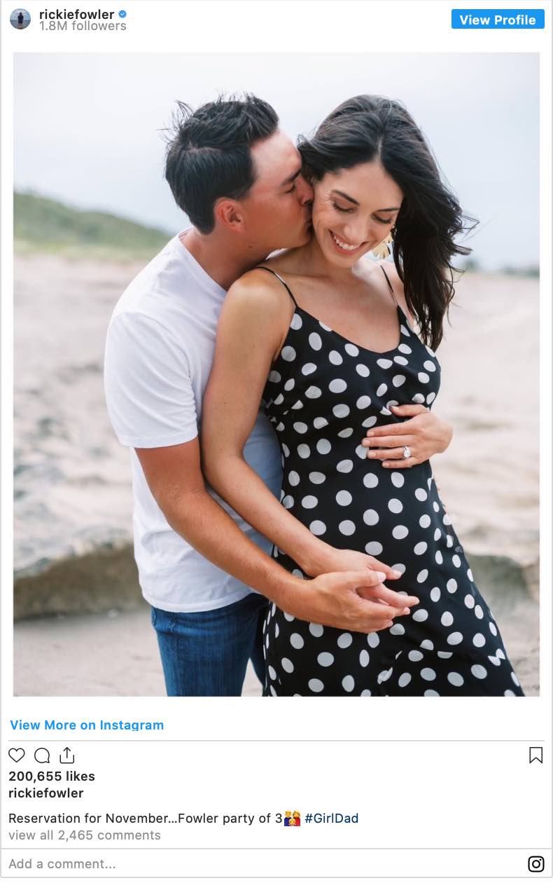 Rickie Fowler announces his wife Allison Stokke is pregnant with a girl ...