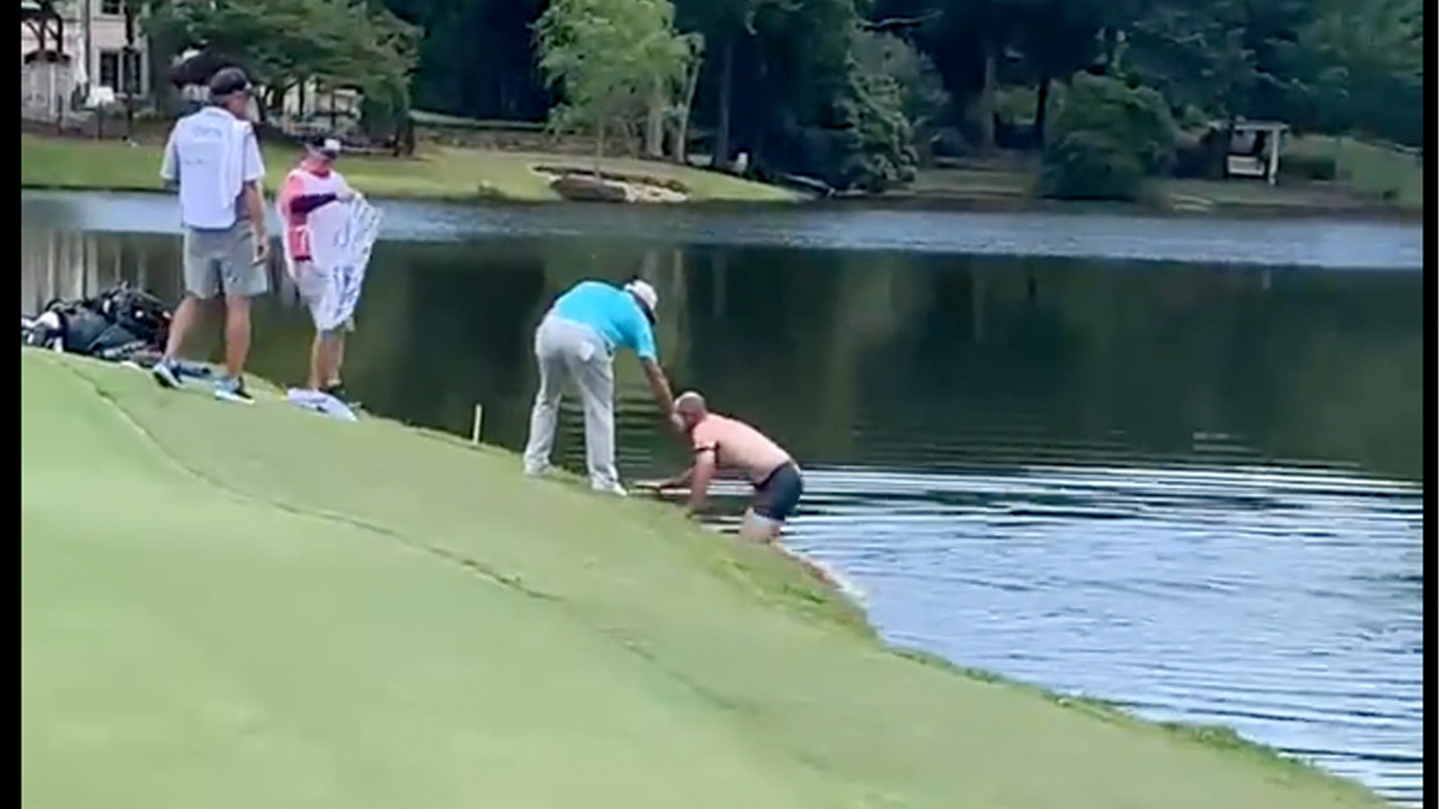 VIDEO: This Korn Ferry Tour player went for an actual swim during a ...