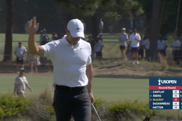 US Open 2024: Watch Rory McIlroy putt one OFF THE GREEN(!) – and still make par(!!) – Australian ...